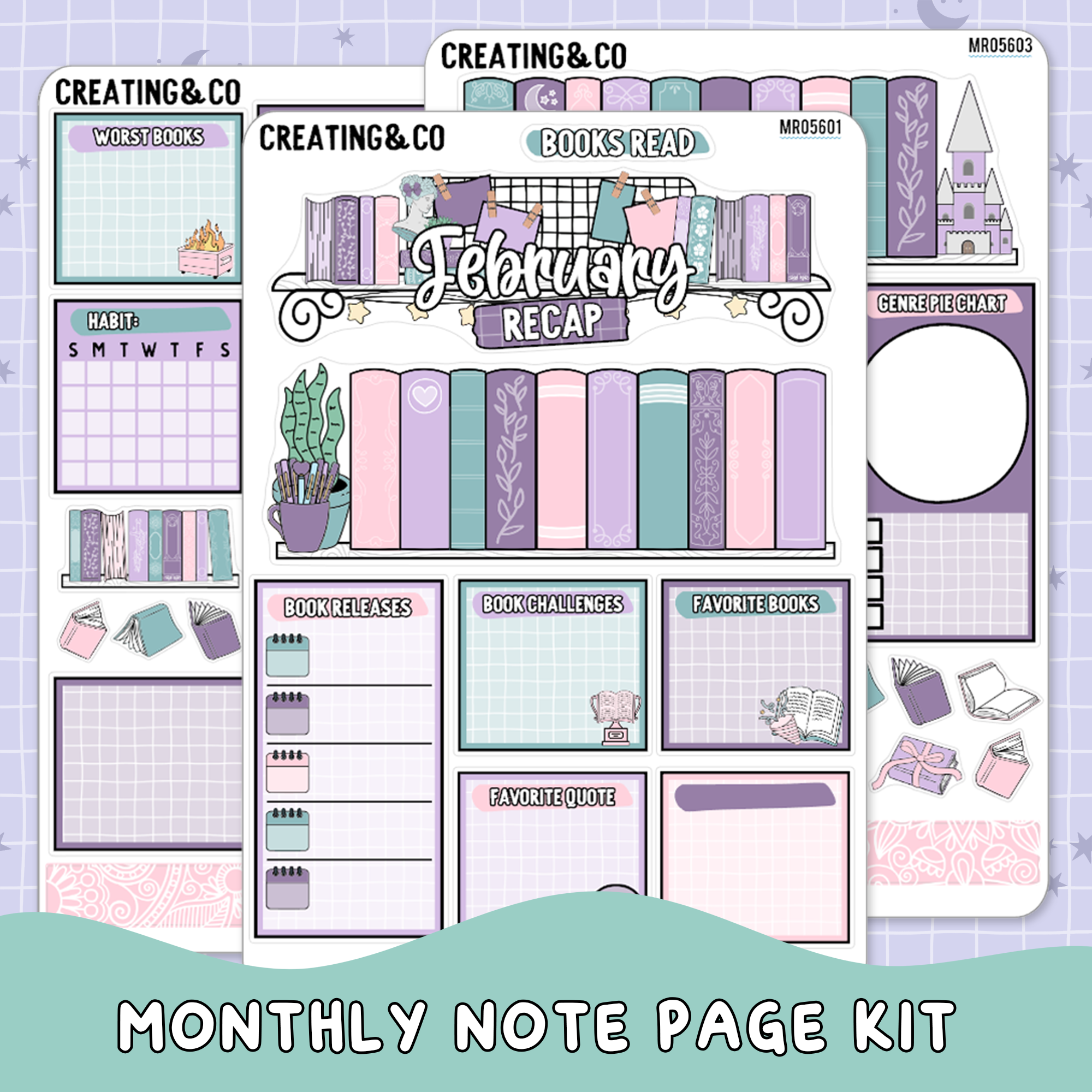 Butterfly Pages February Monthly Notes Page Builder Planner Sticker Ki ...