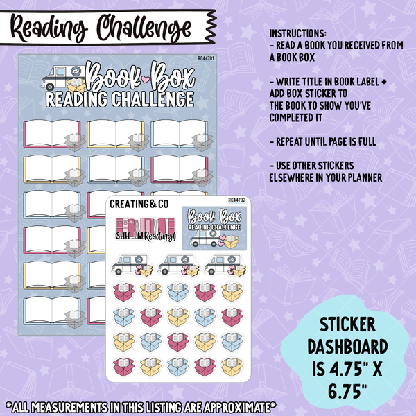 2020 Creating & Co Reading Challenge Dashboard and Sticker Trackers